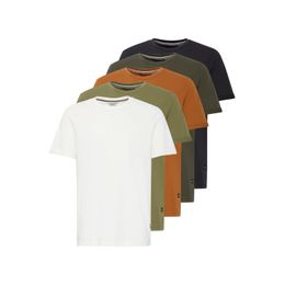 T-Shirt Blend "T-Shirt BHTee", Herren, Gr. S, braun (caramvanilaforestoliveblac), Web, Obermaterial: 70% Baumwolle CO. 30% Polyester PES., regular fit normal, ohne Ausschnitt, Shirts T-Shirt