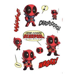 Wandtattoo Komar "Deadpool Cute - Gr&ouml;&szlig;e 50 x 70 cm", rot (rot, schwarz), B:50cm H:70cm, Folie, Wandtattoos, Wandtattoo, selbstklebend, Wandsticker, Kinderzimmer
