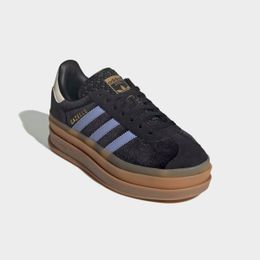 Sneaker adidas originals "GAZELLE BOLD", Damen, Gr. 37, core schwarz, blau spark, wonder wei&szlig;, Leder, Synthetik, Textil, Schuhe Sneaker, Samt-Sneaker, f&uuml;r Kinder & Jugendliche