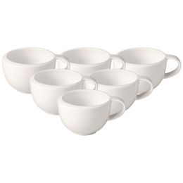 Villeroy & Boch Espressotasse VILLEROY & BOCH "Mokka-/ Espressotasse NewMoon 100 ml 6er Set wei&szlig;", wei&szlig;, 6 tlg., Porzellan, Trinkgef&auml;&szlig;e, Espressotasse