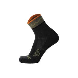 Sneakersocken uyn "Socken", Damen, Gr. 42-44, grau (grau, gr&uuml;n), Obermaterial: 56% Baumwolle CO. 41% Polyamid PA. 3% Elasthan EL., Socken Sneakersocken