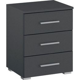 Nachtkommode Rauch "Base", grau (graumetallic), B:40cm H:52cm T:40cm, Holzwerkstoff, Sideboards, Nachtkommode, optional in moderner Hochglanz-Front