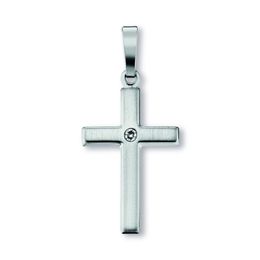 Kettenanh&auml;nger ONE ELEMENT "Zirkonia Kreuz Anh&auml;nger aus 925 Silber", silber, Schmuckanh&auml;nger, Damen, Silber 925 (Sterlingsilber), Kettenanh&auml;nger
