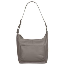 Shopper Bruno Banani, Damen, Gr. B/H/T: 38cm x 29cm x 11cm onesize, grau, Leder, leicht gl&auml;nzend, unifarben, Taschen Shopper, echt Leder