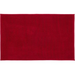 G&ouml;zze Badematte G&Ouml;ZZE "Chenille" Gr. 4, rot (bordeaux), H:15mm, Polyester, Badematten, Badematte, Badteppich, Uni Farben, besonders weich durch Microfaser, waschbar