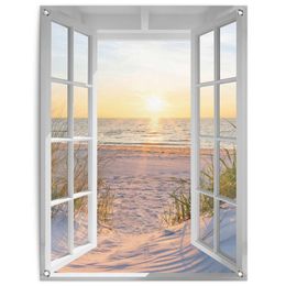 Poster Reinders "Sonnenuntergang durch das Fenster", beige (farbe bild(er): beige), B:60cm H:80cm T:0,1cm, Leinwand, Bilder, Poster, Outdoor f&uuml;r Garten oder Balkon