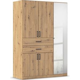 Dreht&uuml;renschrank Rauch "Maika", braun (eiche artisan), B:136cm H:197cm T:54cm, Holzwerkstoff, Schr&auml;nke, Dreht&uuml;renschrank, mit Spiegel, 2 Schubladen, in verschiedenen Breiten, H&ouml;hen und Farben