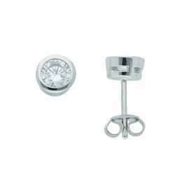 Adelia&acute;s Paar Ohrstecker ADELIA&acute;S "925 Silber Ohrringe Ohrstecker mit Zirkonia &Oslash; 6,5 mm", silber, Ohrringe, Damen, Silber 925 (Sterlingsilber), Paar Ohrstecker