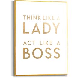 Poster Reinders "Lady Boss", gold (farbe bild(er): goldfarben), B:30cm H:40cm T:1,6cm, MDF, Bilder, Poster