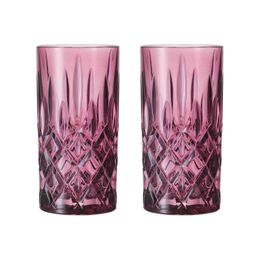 Longdrinkglas Nachtmann "Longdrinkgl&auml;ser Noblesse 395 ml 2er Set", lila (berry), Glas, Trinkgef&auml;&szlig;e, Longdrinkglas