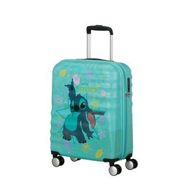 Hartschalen-Trolley American Tourister "WAVEBREAKER DISNEY, verschiedene Motive", M&auml;dchen, Gr. B/H/T: 40cm x 55cm x 20cm 36 l, stitch flower, ABS, Koffer Hartschalen-Trolley, Reisekoffer Reisegep&auml;ck
