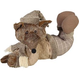 Tierfigur CREATIV DECO "Fuchs, Weihnachtsdeko", braun, B:25cm H:18cm T:12cm, Polyester, Dekofiguren, Tierfigur