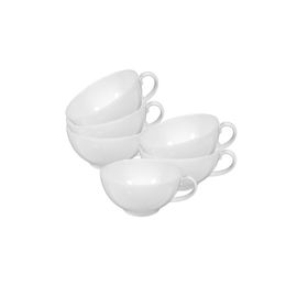 Tasse Seltmann Weiden "Teetassen Rondo/Liane 0,20 l 6er Set wei&szlig;", wei&szlig;, Porzellan, Trinkgef&auml;&szlig;e, Tasse