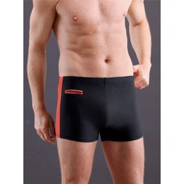 Badehose feel good, Herren, Gr. 8, Normalgr&ouml;&szlig;en, orange (schwarz, terra), Elasthan, Polyamid, Badehosen Badehose