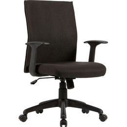 B&uuml;rostuhl ByLiving "Rocket", schwarz (schwarz, schwarz), Webstoff, 100% Polyester, St&uuml;hle, B&uuml;rostuhl, mit Webstoff oder modernem Cord Bezug, mit Wippmechanik