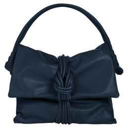 Henkeltasche Samantha Look, Damen, Gr. B/H/T: 33cm x 26cm x 6cm onesize, blau, Leder, clean, Taschen Henkeltasche, echt Leder, Made in Italy