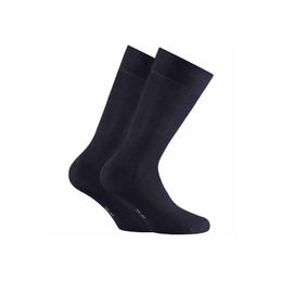 Kurzsocken Rohner Socks "Socken Bamboo 2er pack 2er Pack", Damen, Gr. 43-46, blau (marine), Obermaterial: 80% Viskose CV. 18% Polyamid PA. 2% Elasthan EL., Socken Kurzsocken