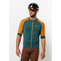 Fahrradjacke Jack Wolfskin "GRAVEX FZ S/S M", Herren, Gr. XL (54/56), gr&uuml;n (emerald), OBERSTOFF: 82% POLYESTER, 18% ELASTHAN. LINING: 100% POLYESTER, Jacken Fahrradjacke