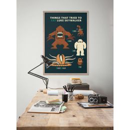 Wandbild Komar "Star Wars Hungry Monsters", bunt (farbe bild(er): bunt), Disney, 1 Stk., Vlies, Bilder, Wandbild, 50 x 70 cm (Breite x H&ouml;he) - Kinderzimmer, Dekoration