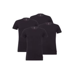 Levi's T-Shirt LEVI'S "T-Shirt 4er Pack", Herren, Gr. S, schwarz, Obermaterial: 95% Baumwolle CO. 5% Elasthan EL., Shirts T-Shirt