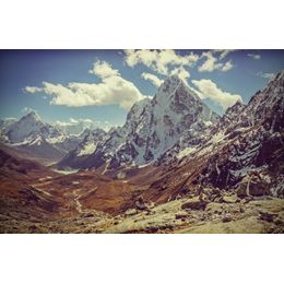 Fototapete papermoon "GEBIRGE-ALPEN LANDSCHAFT BERGE SEE NATUR WOLKEN HIMMEL", bunt, B:3m L:2,23m, Vlies, Tapeten, Fototapete