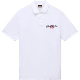 Poloshirt Napapijri "E-AYLMER", Herren, Gr. S, hellwei&szlig; 002, Piqu&eacute;, Obermaterial: 100% Baumwolle, unifarben, regular fit normal, Rundhals, eingesetzt B&uuml;ndchen, Shirts Poloshirt, Mit Rundhalsausschnitt