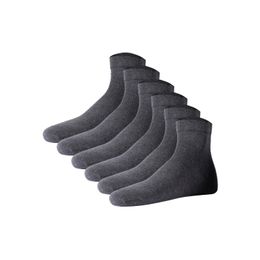JOOP! Kurzsocken JOOP "Socken Unisex premium essential organic cotton Quarter 6p 6er Pack", Damen, Gr. 39-42, grau (anthrazit meliert), Obermaterial: 62% Baumwolle CO(Bio). 36% Polyamid PA. 2% Elasthan EL., Socken Kurzsocken