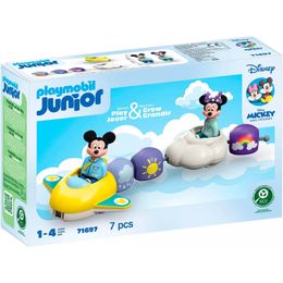 Konstruktions-Spielset Playmobil "Mickys & Minnies Wolkenflug (71697), JUNIOR & Disney", bunt, Spielbausteine, Baby, Kunststoff, Konstruktions-Spielset, Made in Europe
