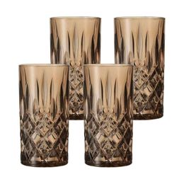 Longdrinkglas Nachtmann "Longdrinkgl&auml;ser Noblesse 395 ml 4er Set", braun (tobacco), Glas, Trinkgef&auml;&szlig;e, Longdrinkglas