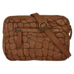 Umh&auml;ngetasche Samantha Look, Damen, Gr. B/H/T: 25cm x 18cm x 6cm onesize, braun (cognac), Leder, Taschen Umh&auml;ngetasche, echt Leder, Made in Italy