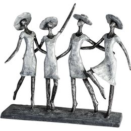 Dekofigur CASABLANCA BY GILDE "Skulptur 4 Ladys, antik silber", silber (silberfarben), B:37cm H:34cm T:9cm, Polyresin, Dekofiguren, Dekofigur, Dekoobjekt, H&ouml;he 34, antikfinish, mit Spruchanh&auml;nger, Wohnzimmer