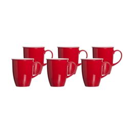 Ritzenhoff & Breker Becher RITZENHOFF & BREKER "Kaffeebecher Doppio 320 ml 6er Set", rot, 6 tlg., Porzellan, Trinkgef&auml;&szlig;e, Becher