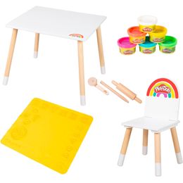 Kindersitzgruppe Roba "Play-Doh", wei&szlig;, Sitzm&ouml;bel-Sets, Kinder, Kindersitzgruppe, inkl. 3D Kreativmatte, Knete und Zubeh&ouml;r