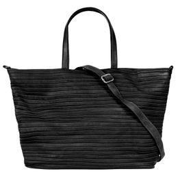Shopper Samantha Look, Damen, Gr. B/H/T: 37cm x 30cm x 14cm onesize, schwarz, Leder, leicht gl&auml;nzend, unifarben, Taschen Shopper, echt Leder, Made in Italy