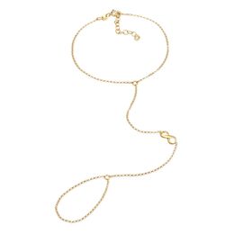 Schmuckset Elli "Armband Handchain Infinity 925 Silber" Gr. 16, gold, Schmuck_Sets, Damen, Blacklist, Silber 925 (Sterlingsilber), Schmuckset