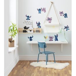 Wandtattoo Komar "Stitch and Angel Happy - Gr&ouml;&szlig;e 50 x 70 cm", bunt (blau,lila), Disney, Folie, Wandtattoos, Wandtattoo, selbstklebend, Wandsticker, Kinderzimmer