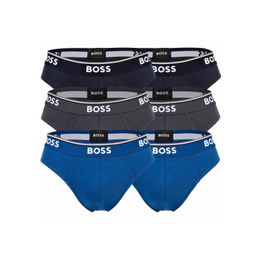 Slip BOSS "Slip Briefs 3P Power 6er Pack", Herren, Gr. XL, blau, Obermaterial: 95% Baumwolle CO. 5% Elasthan EL., Unterhosen Slip