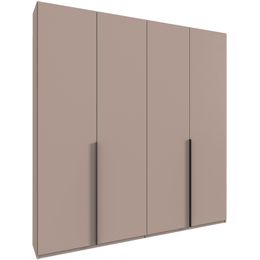 Kleiderschrank wimex "Mugano,in 5 Breiten,2 H&ouml;hen,2 Tiefen, viele Farben, Made in Germany", schwarz (saharagrau, griffe schwarz), B:180cm H:208cm T:40cm, Holzwerkstoff, Schr&auml;nke, Kleiderschrank, mit langen Griffen aus Metall, mit oder ohne Spiegel