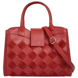 Henkeltasche Samantha Look, Damen, Gr. B/H/T: 33cm x 20cm x 8cm onesize, rot, Leder, Taschen Henkeltasche, echt Leder, Made in Italy