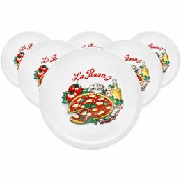 Pizzateller Van Well "Pizzateller Napoli &oslash; 30,5 cm 6er Set bunt", bunt, L:30,5cm, Speiseteller, Pizzateller