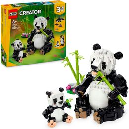 Konstruktionsspielsteine Lego "Wilde Tiere: Pandafamilie (31165), Lego Creator", bunt, Spielbausteine, Kinder, Kunststoff, Konstruktionsspielsteine, Made in Europe