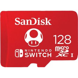 Sandisk Speicherkarte "microSDXC f&uuml;r Nintendo Switch 128GB", rot, 128 GB, Speicherkarten, U3/UHS-I/Cl.10/R100/W90, Speicherkarte