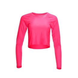 Langarmshirt WINSHAPE "AET116", Damen, Gr. XXL, pink (neon pink), 80% Polyester, 20% Elasthan, Rundhals, Shirts Langarmshirt, Cropped Functional Light