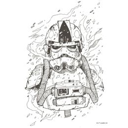 Bild Komar "Star Wars Pilot Drawing", bunt (farbe bild(er): bunt), B:30cm H:40cm, Holz, Papier, Bilder, Bild, Wandbild zur Dekoration im Kinderzimmer - ohne Rahmen