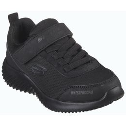 Klettschuh Skechers "BOUNDER-DRIPPER DROP", M&auml;dchen, Gr. 29, schwarz (schwarz uni), Lederimitat, Textil, unifarben, Schuhe Klettschuh, Sneaker, Kommunionsschuh in nahtversiegeltem, wasserdichtem Design