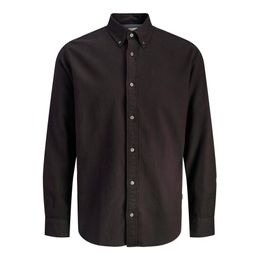 Jack & Jones Langarmhemd JACK & JONES "JPRBLUBARKLEY FLANNEL X-MAS L/S SHIRT CH", Herren, Gr. L, N-Gr, port royale, Web, Obermaterial: 100% Baumwolle, kariert, regular fit, Hemden Langarmhemd
