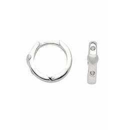 Adelia&acute;s Paar Creolen ADELIA&acute;S "925 Silber Ohrringe Creolen Herz mit Zirkonia &Oslash; 13,8 mm", silber, Ohrringe, Damen, Silber 925 (Sterlingsilber), Paar Creolen