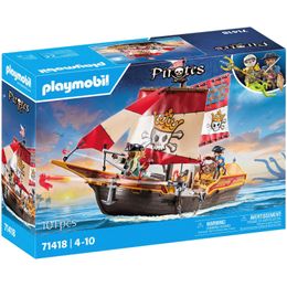 Konstruktions-Spielset Playmobil "Piratenschiff (71418), Pirates", bunt, Spielbausteine, Kinder, Kunststoff, Konstruktions-Spielset, Made in Europe