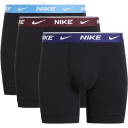 Boxershorts NIKE UNDERWEAR "BOXER BRIEF 3PK", Herren, Gr. S (46), 3 Stk., blk, uni be, be vod, burg crush wb, Jersey, Obermaterial: 95% Baumwolle, 5% Elasthan, kontrastfarbene Details, unifarben, k&ouml;rpernah, Unterhosen Boxershorts, mit NIKE Logo-Elastikbund