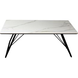 Couchtisch PAROLI, grau (schwarz, wei&szlig; marmoriert), B:110cm H:42cm T:60cm, Tische, Couchtisch